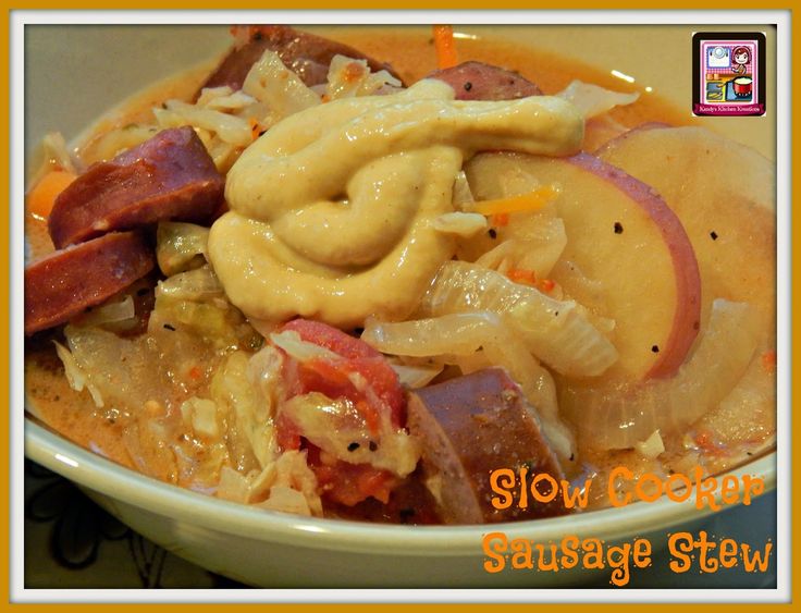 Slow Cooker Sausage Stew Sausage Stew Stew Recipes Smoked Cooking