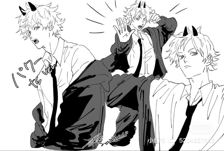 Two Anime Characters Are Sitting Down And One Is Holding His Hand Up To