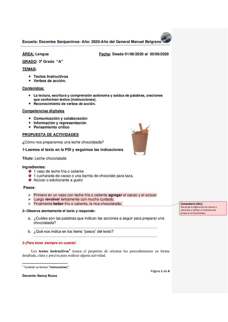 Texto instructivo para Tercer grado Texto instructivo para Tercer grado