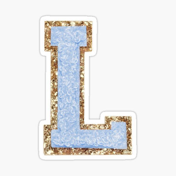 Preppy Blue Varsity Letter L Sticker