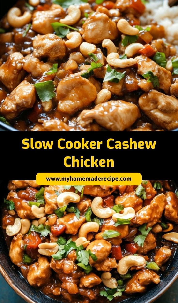 Easy Slow Cooker Cashew Chicken Recipe My Home Made Recipe Recipe Slow Cooker Cashew