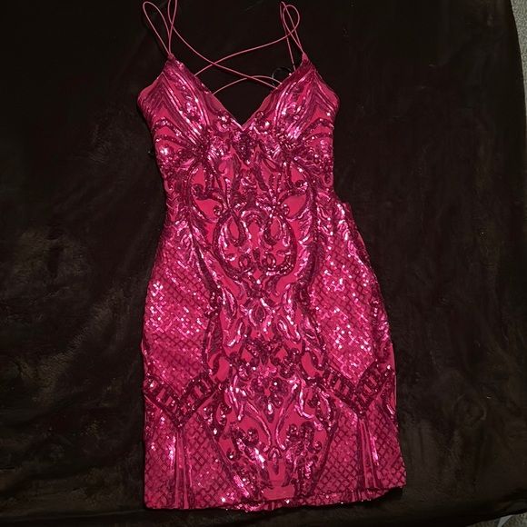 Windsor Hot Pink Short Homecoming Dress Hot Pink Homecoming Dress Pink Homecoming Dress