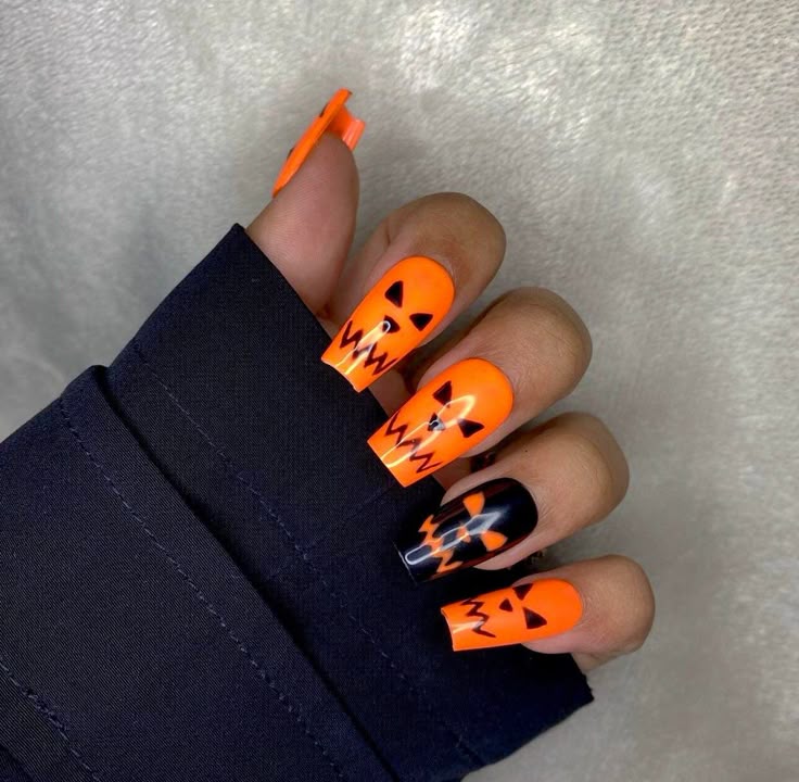 Pumpkin Madness Luxury Nails Press On Nails Halloween Nails Fall Nails Pumpkin Nails Etsy