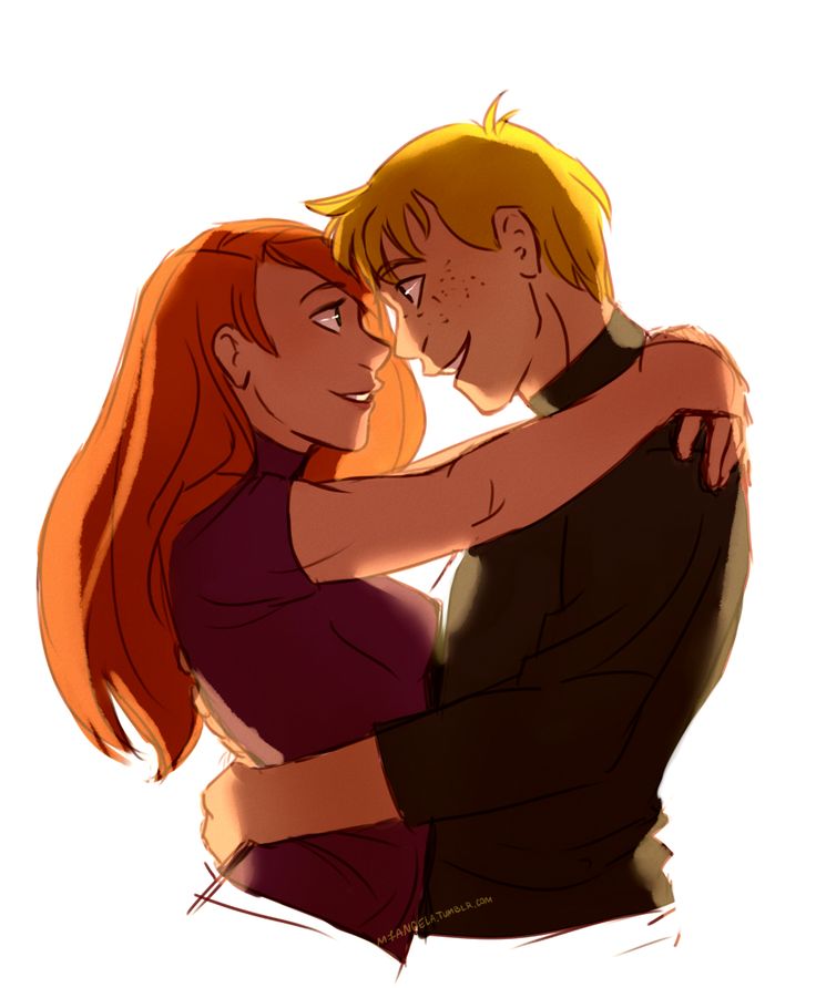 Two People Hugging Each Other With Their Arms Around One Another