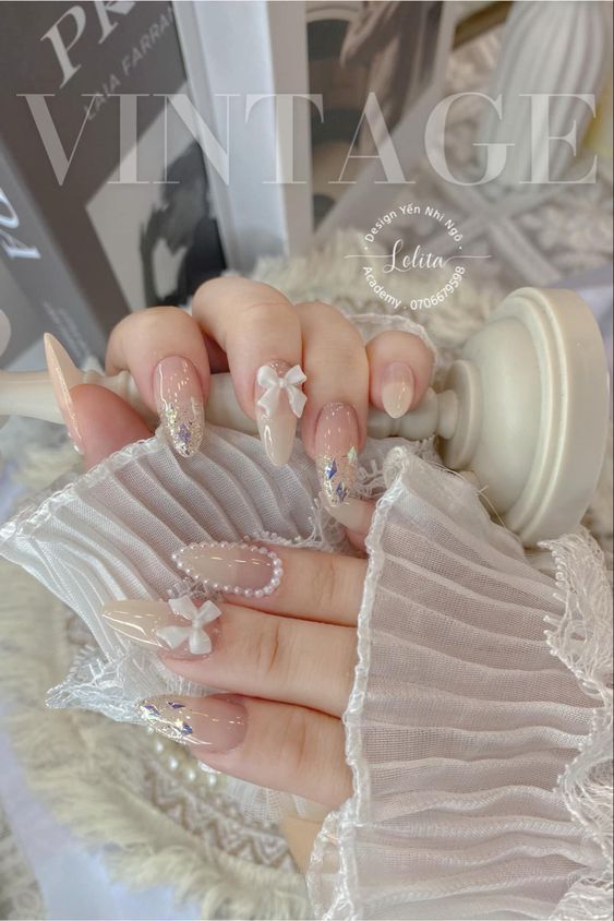 35 Coquette Nails To Copy Right Now Coquette Nail Designs Nail