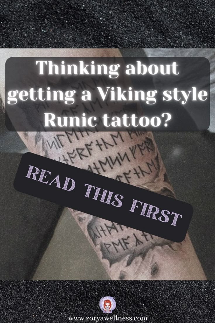 Runic Tattoo With Text Overlay Saying Runic Tattoos All You Need To