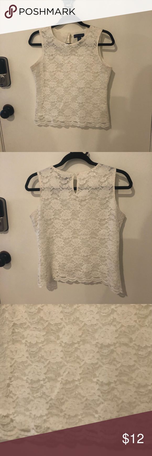 Lace White Tank Top
