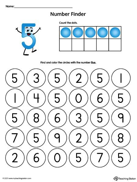 Finger Counting Number Match Cut And Paste Printable Worksheet Color