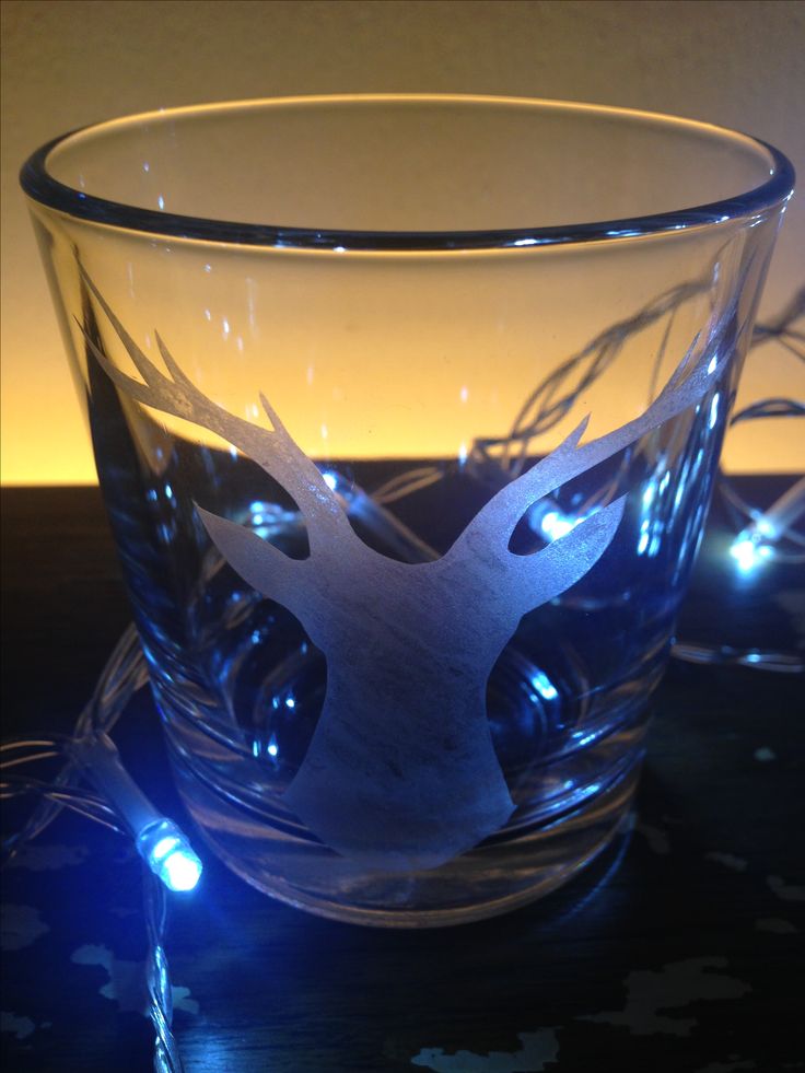 Hand Etched Stag Head Tumbler Stag Head Stag Head Design Etching
