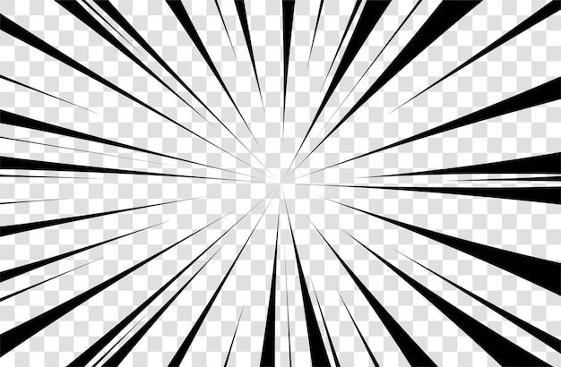 Linhas Radiais De Movimento Mangá Com Gradiente Linhas De Quadros De