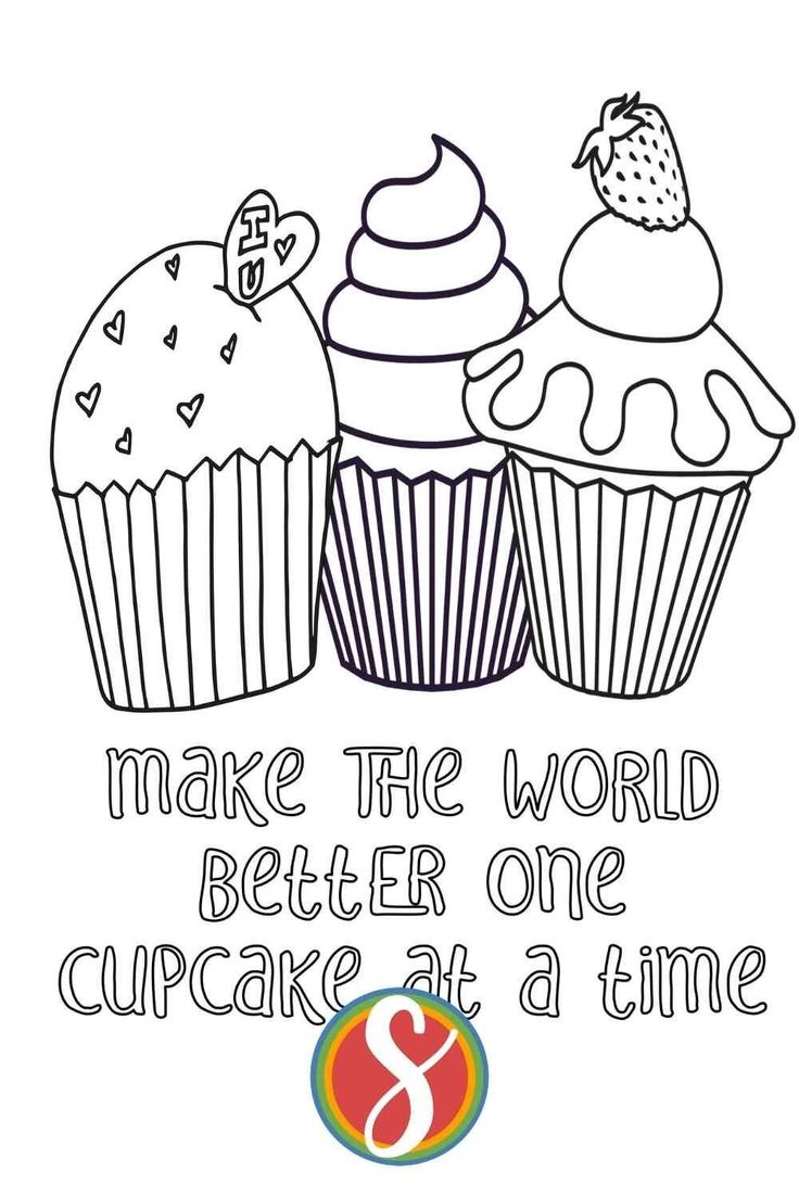 Free Printable Cupcake Coloring Pages — Stevie Doodles Free Printable