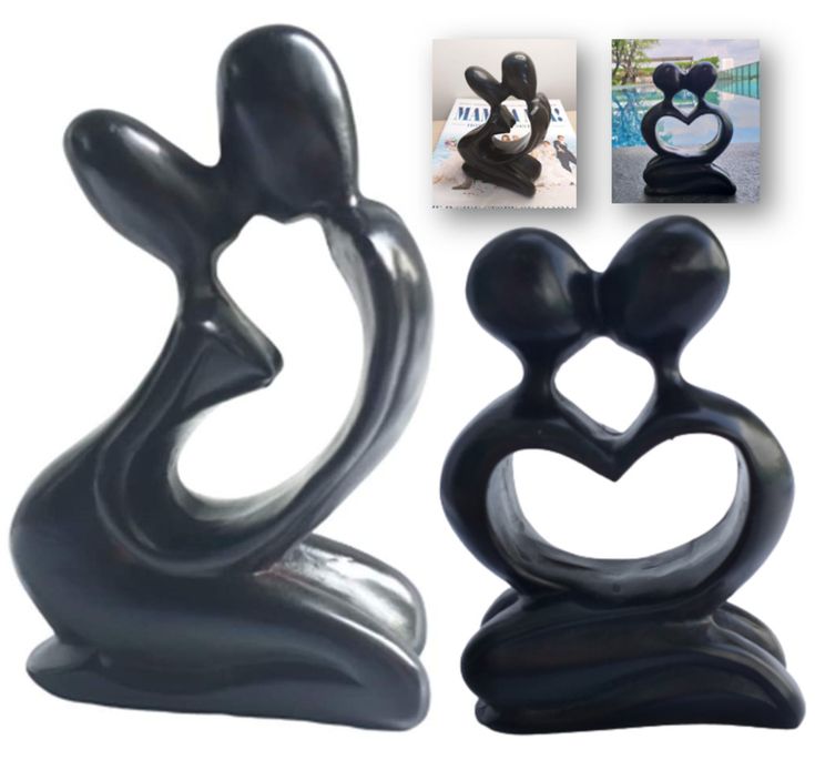 Sculpture Lovers Kiss Statue Kissing Couple Resin Statue Abstract Art