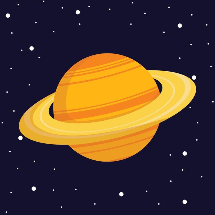 Saturno Planeta En El Espacio Oscuro Vector Ilustración De Dibujos
