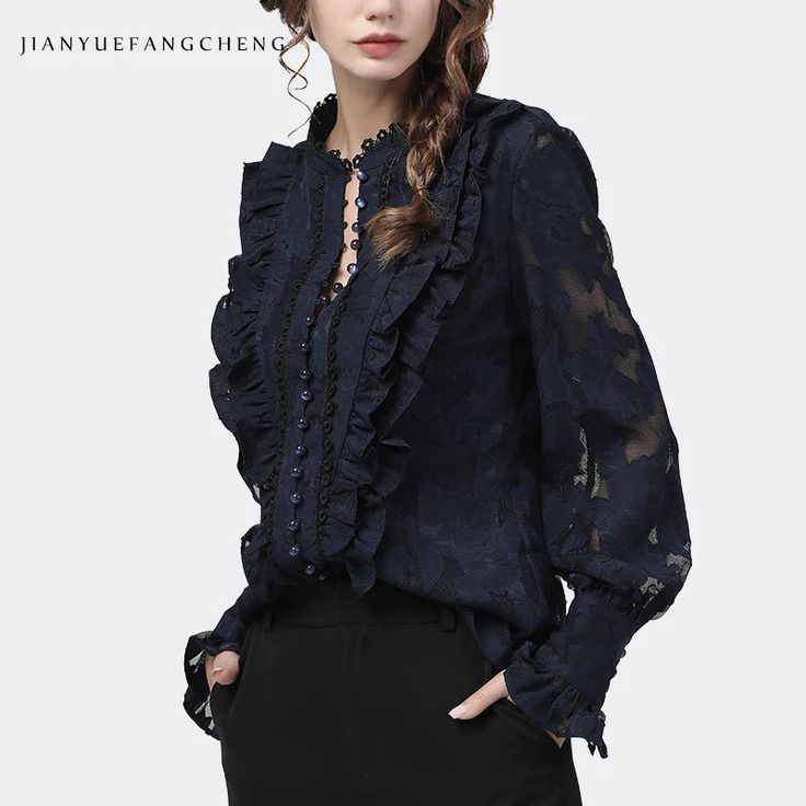 Women Long Flared Sleeve Lace Tops Womens Lace Tops Black Lace Tops Lace Tops