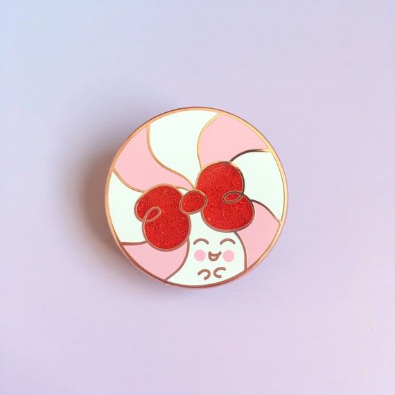Christmas Enamel Pin Peppermint Pin Kawaii Peppermint Enamel Pin Cute Kawaii Christmas Cute