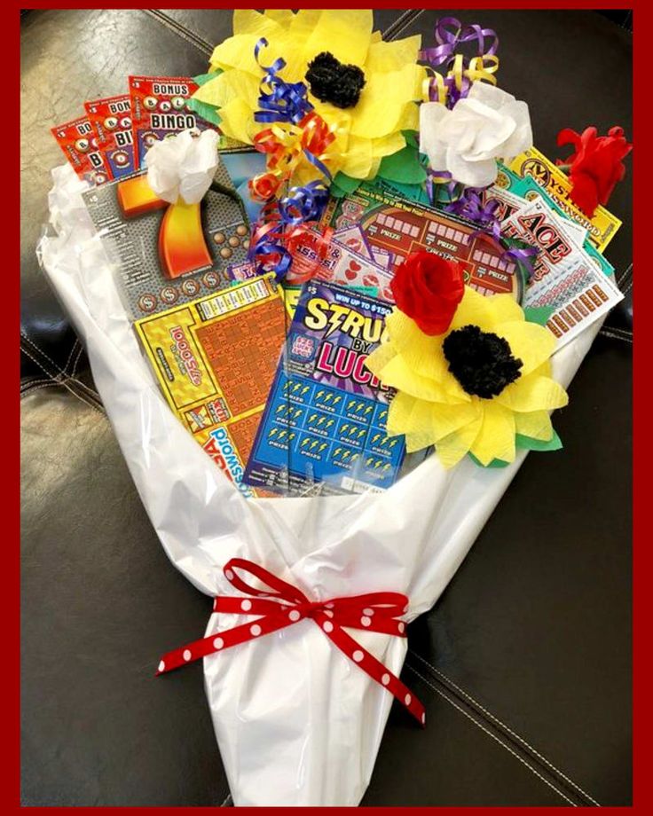 Auction Raffle Baskets Diy T Baskets And More Using Lottery Tickets Lottery Ticket Bouquet