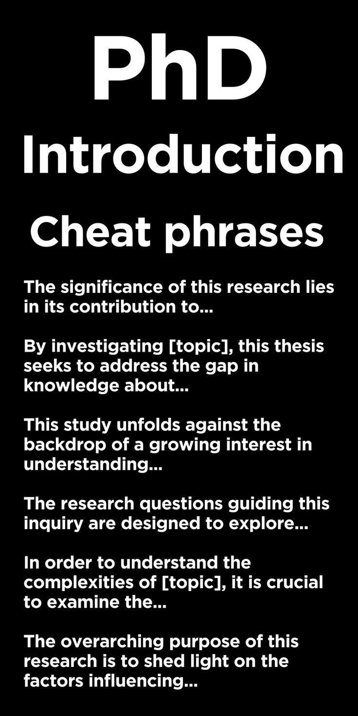 How To Write Your Dissertation Introduction Chapter Template Cheat Phrases In 2024 Thesis