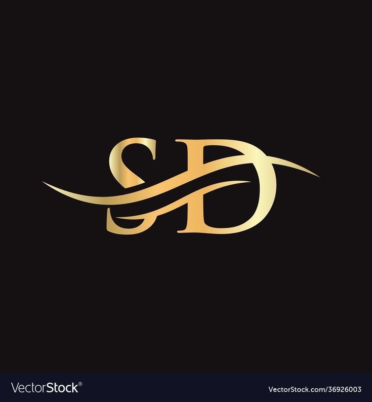 Sd Logo Design With Gold Lines