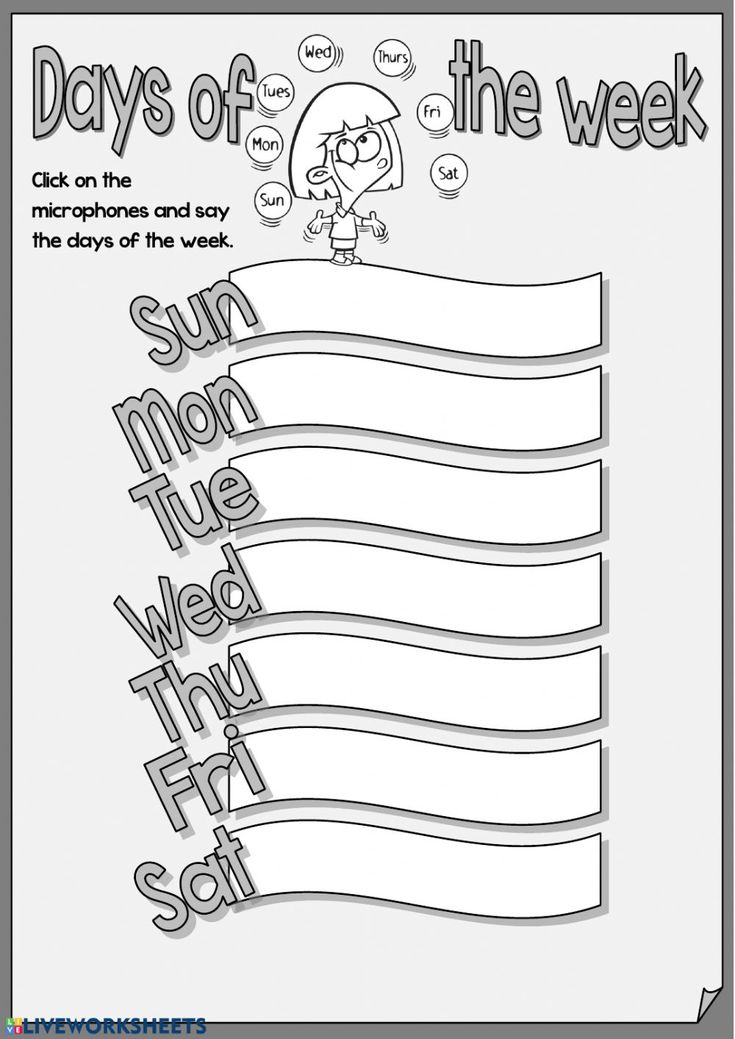 Days of the week - speaking - Interactive worksheet | English ... Days of the week - speaking - Interactive worksheet | English ...