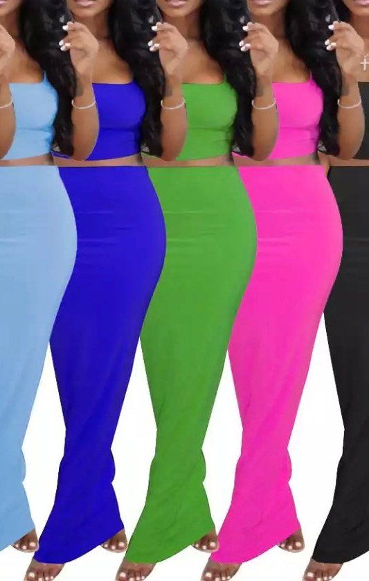 Crop Top And Maxi Skirt Set Many Colors Skirt Set Crop Tops Maxi Skirt