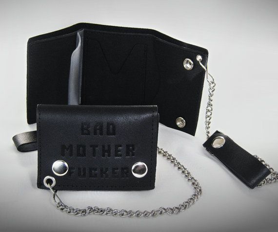 Pulp Fiction Bad Mother F Cker Leather Wallet And Chain On Etsy 28 99