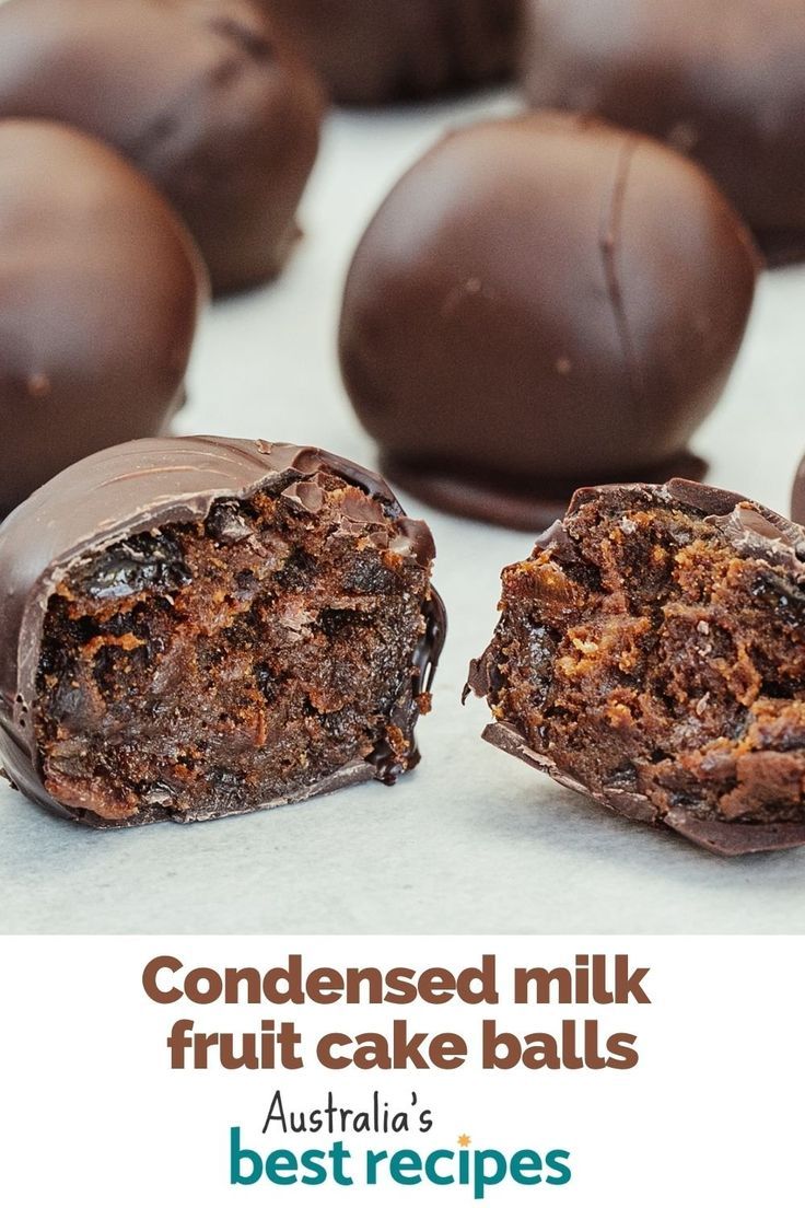 Condensed Milk Fruit Cake Balls Recipe Fruit Cake Cake Ball Recipes Christmas Cupcakes Recipes