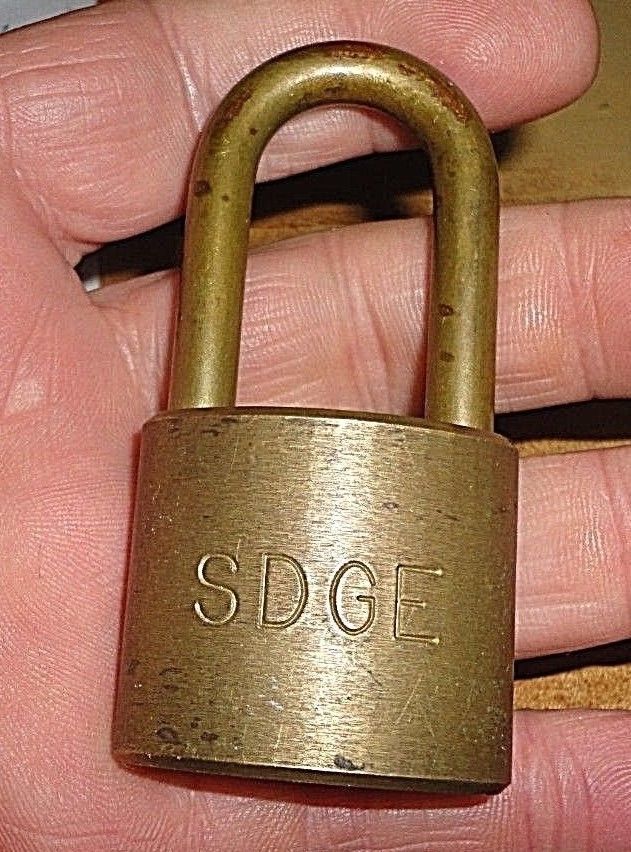 Vintage Brass SDGE WB Wilson Bohannan Padlock Vintage Brass SDGE WB Wilson Bohannan Padlock