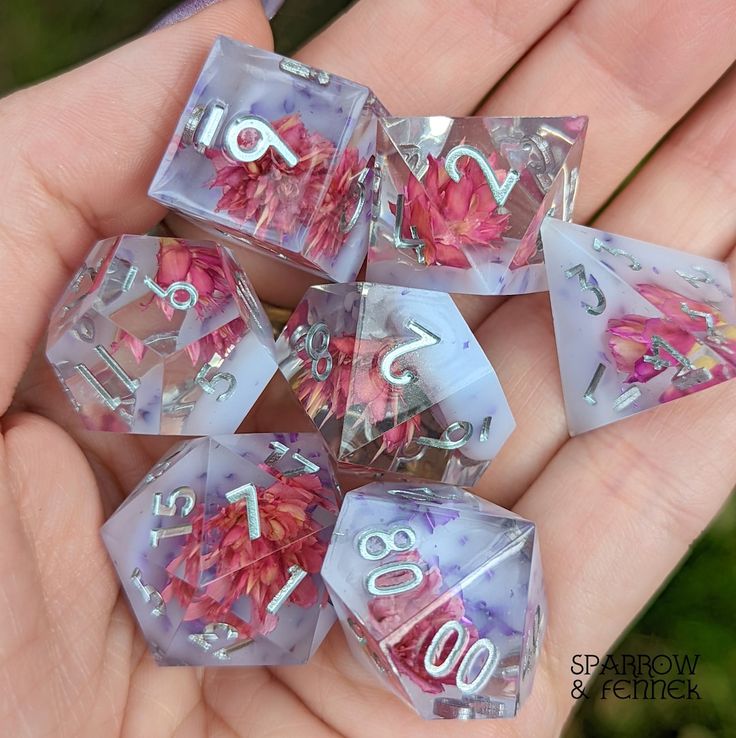 Blush Kiss Ttrpg Dice Set Polyhedral Dice Dandd Dice Dungeons And Dragons Table Top Role