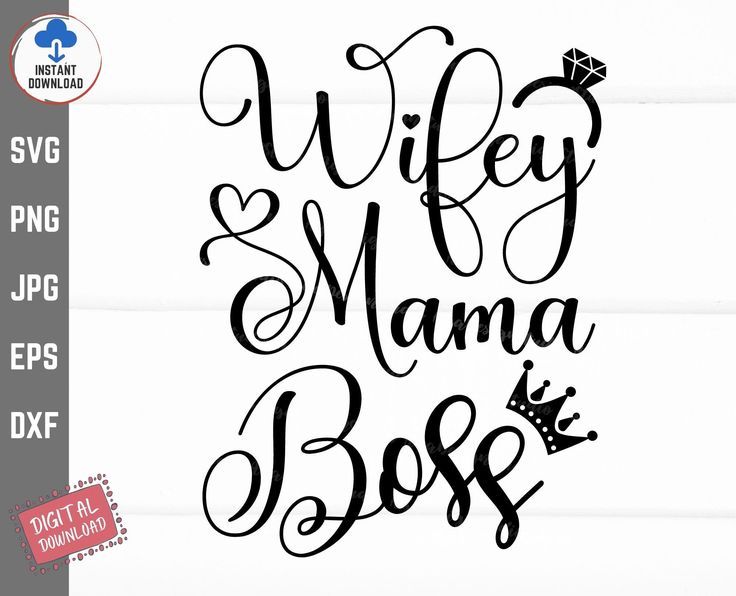 Wifey Mama Boss Svg Wifey Svg Funny Wife Svg Wife Mom Svg Mothers