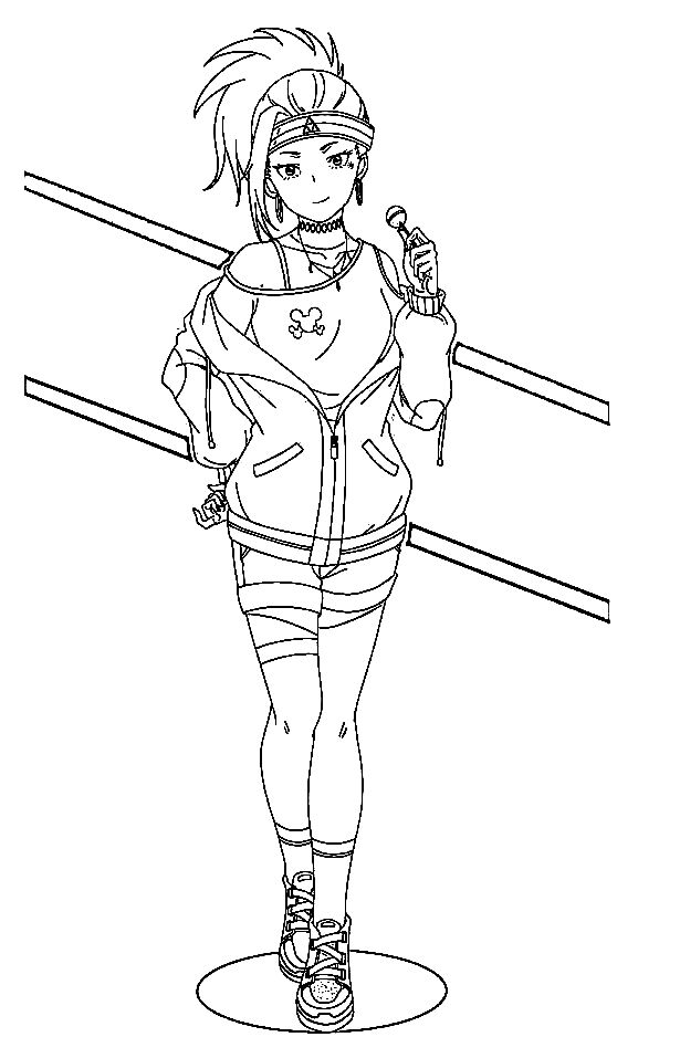 An Anime Character In Black And White With Her Hand Up To The Side As