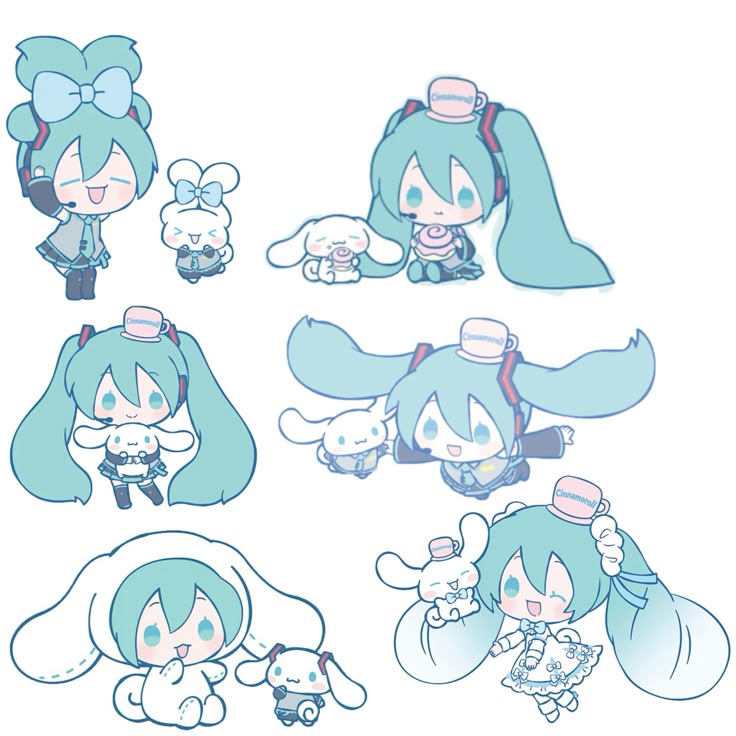 Miku X Cinnamoroll Stickers Miku Hatsune Chibi Miku Cute Pokemon Pictures