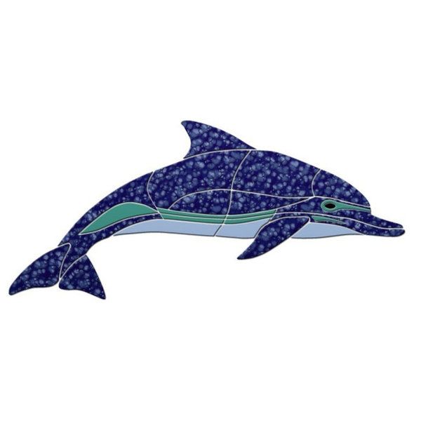 Crystal Level Swimming Dolphin Ceramic Swimming Pool Mosaic 60x27