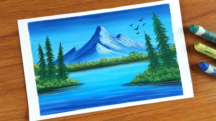 Easy Oil Pastel Landscape painting for beginners | MOUNTAIN SCENERY ... Easy Oil Pastel Landscape painting for beginners | MOUNTAIN SCENERY ...
