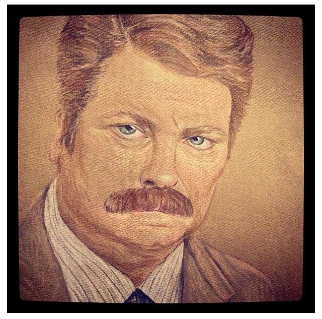 Pencil Drawing Ron Swanson 2012 Pencil Drawings Drawings Portrait Tattoo