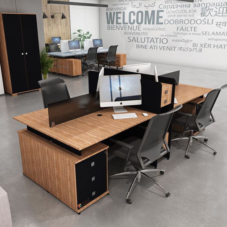 Creative Furniture Dina Series Four Seater Face To Face Office Workstation Cluster Table Desk
