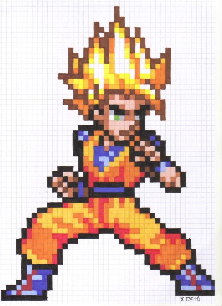 Goku Pixel Art By Hidemaniac On Deviantart Pixel Art Sangoku Pixel Art Pixel Art Anime