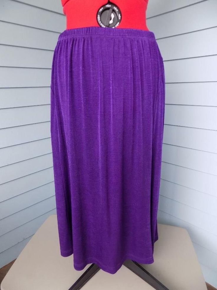 Violet Purple Travelers Fabric Skirt Brylane Woman Plus Size 1x Slinky