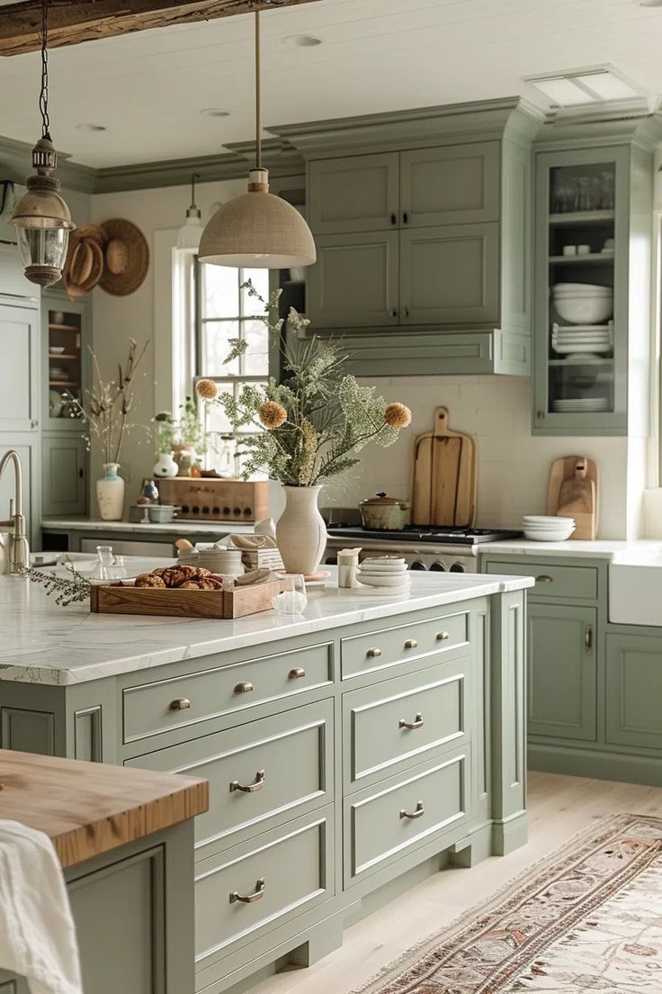50 Serene Kitchens With Sage Green Cabinets In 2024 Kitchen Decor