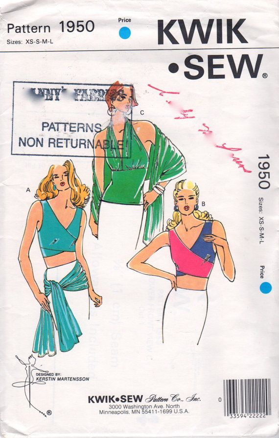 Kwik Sew 1950 1980s Misses Tops Pattern Bra Top Halter Etsy Kwik Sew Top Pattern Top