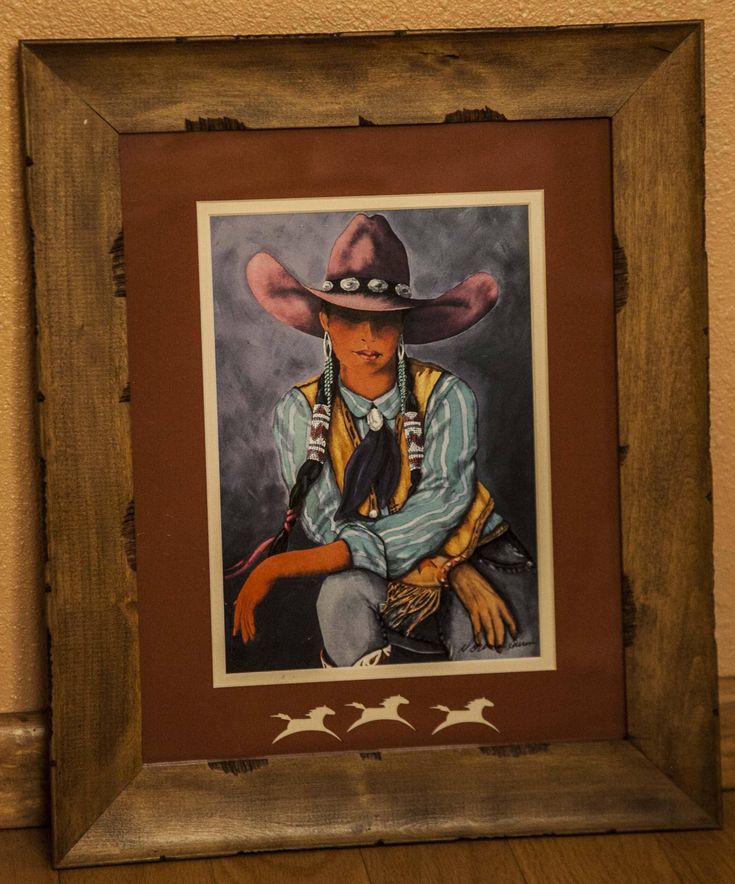 Doreman Burns Cowgirl Signed Print Matted Framed 15 X 18 Vintage Cowgirl Cowgirl Cowgirl Style