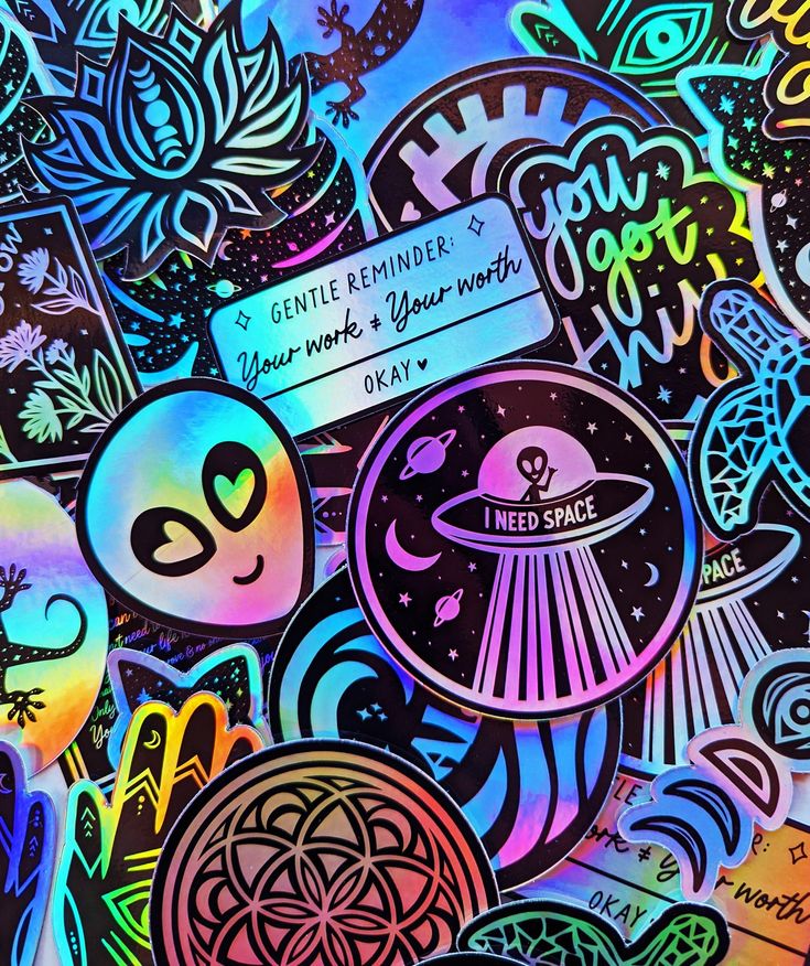 Oopsie Seconds Sale Stickers Surprise Black Holographic Vinyl Stickers B Grade Surprise Sticker