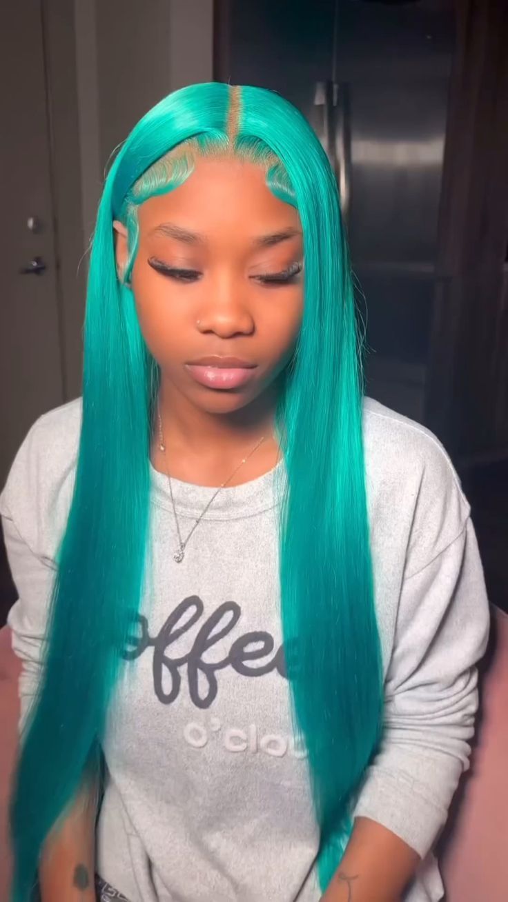 Sterly Mint Green Human Hair Wig Straightbody Wave Lace Front Wig Video Video In 2024