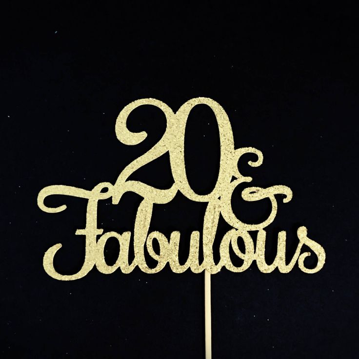 20 And Fabulous Cake Topper Glitter Cake Topper Birthday Cake Topper