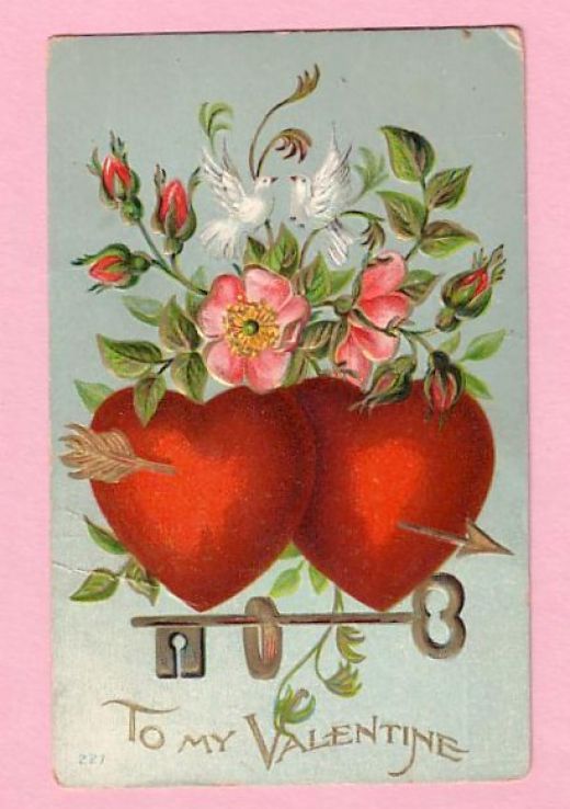 Free Victorian Valentine Cards Hearts And Flowers Vintage Valentine