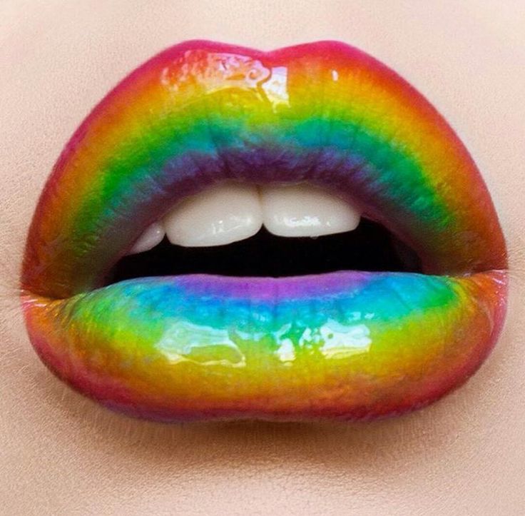 Rainbow Lip Art Makeup Lip Art Lips Inspiration