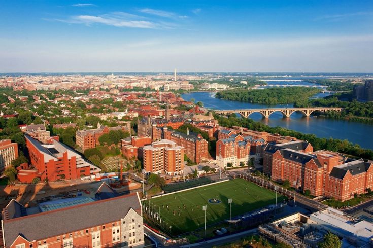 Washington, D.C. and Georgetown University Aerial View Washington, D.C. and Georgetown University Aerial View