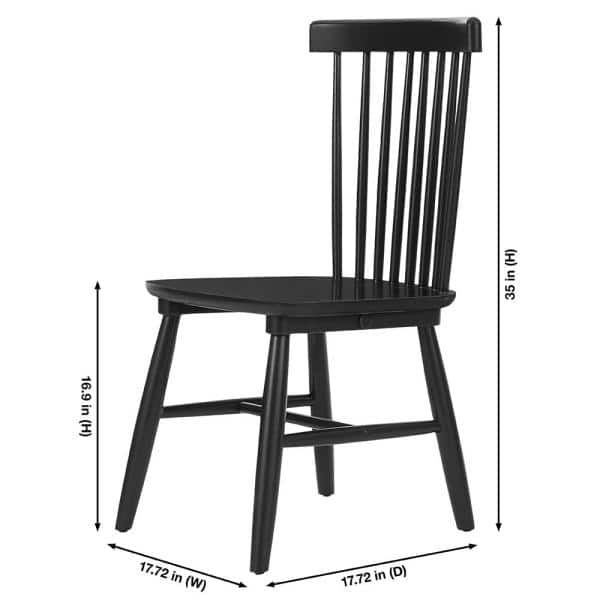 Stylewell Black Windsor Solid Wood Dining Chairs Set Of 2 C 08 3