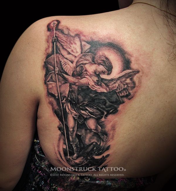 Moonstruck Tattoo Saint Michael St Michael Tattoo Tattoos St Michael