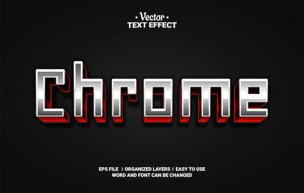Premium Vector Chrome Editable Vector Text Effect Text Effects Text Text Style