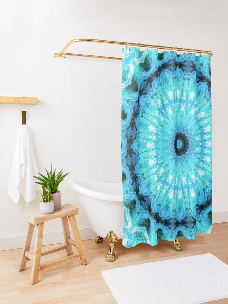 Blue Mandala Of Calm Shower Curtain By Cr6zym1nd Mandala Shower